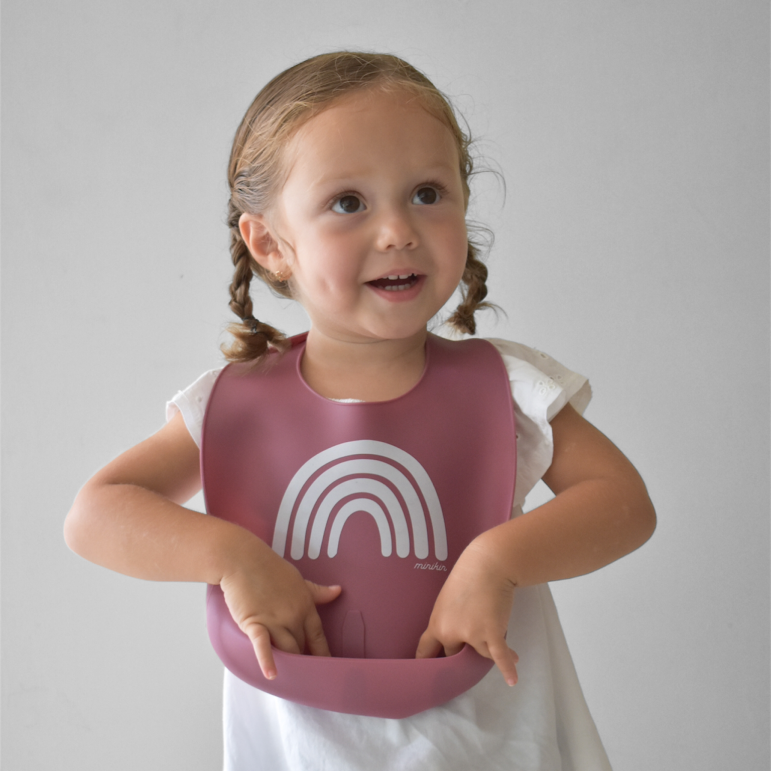 Babero de silicón alimenticio / Babero Hope Rosa / MINIKIN